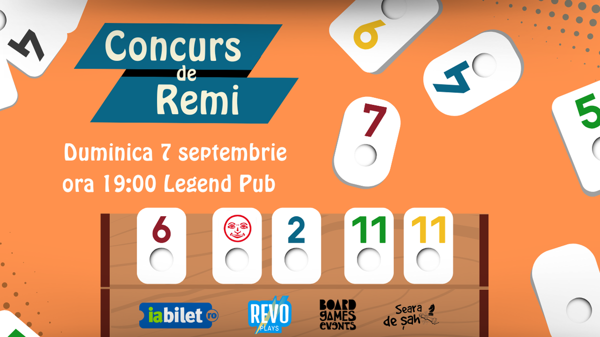 Bilete Iasi: Concurs de Remi Etalat @ Board Games Events - 7 sep '25 ...