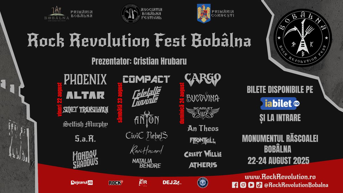 Bilete Rock Revolution Fest Bobâlna 2025 - 22-24 aug '25 - Monumentul ...