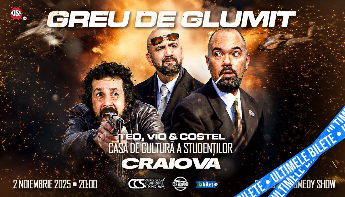 Bilete Craiova: Greu de glumit cu Teo, Vio și Costel | Stand Up Comedy ...
